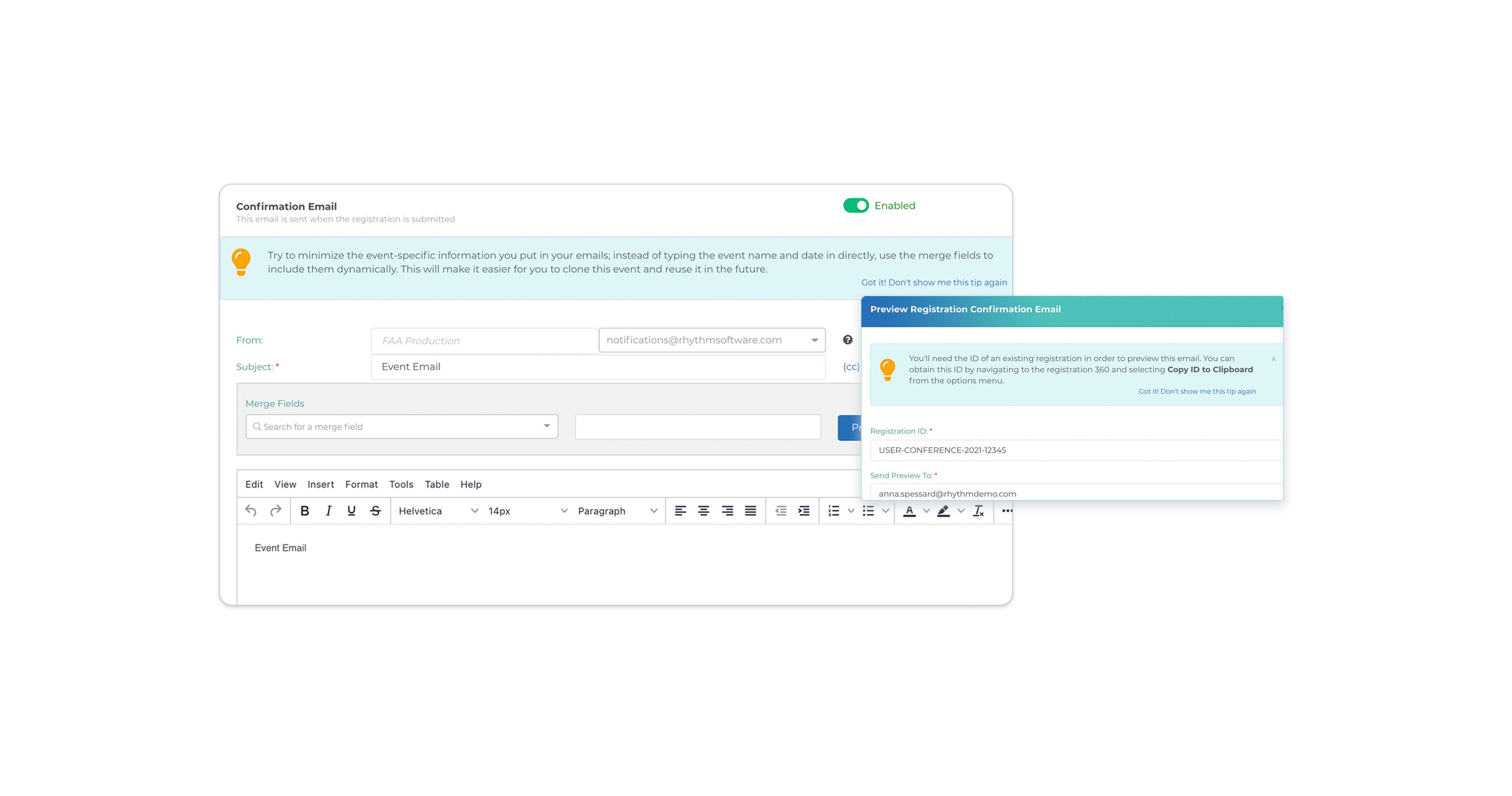 Instantly Review Pre-Configured Emails With the Preview Function